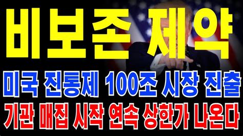 비보존 제약 미국 진통제 100조 시장 진출 기관 매집 시작 연속 상한가 나온다 Youtube