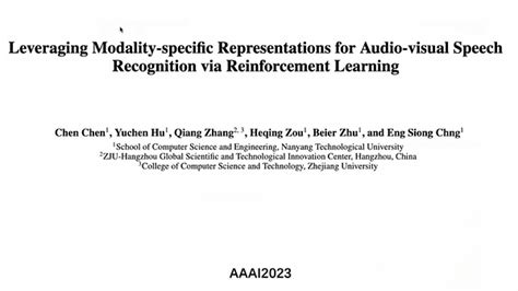Underline Leveraging Modality Specific Representations For Audio Visual Speech Recognition Via