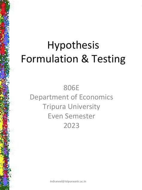 806 Hypothesis Formulation 2023 Pdf Null Hypothesis Statistical Significance