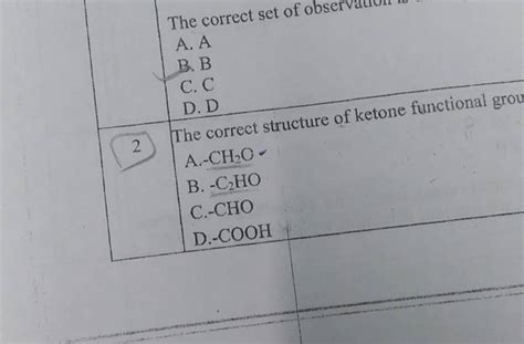 The Correct Structure Of Ketone Functional Grou A −ch2 O Filo