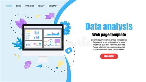 Webpage Template Data Analysis Design Concept Stock Vector Illustration Of Digital Manager