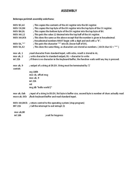 Adding Two Numbers In Assembly Language Pdf String Computer