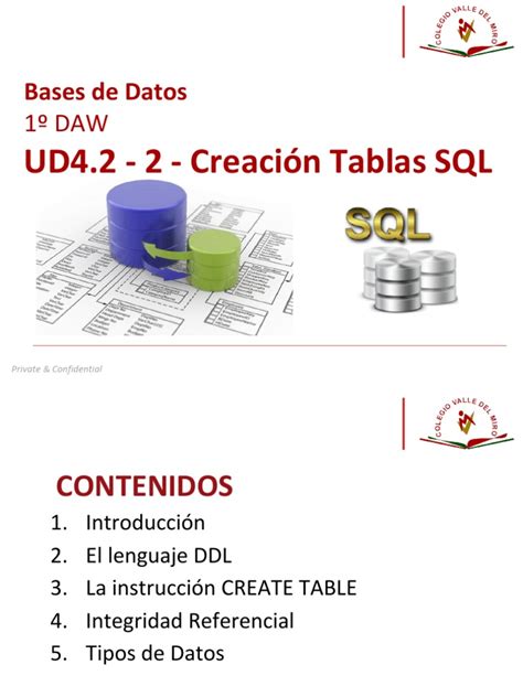 Ud422 Creación De Tablas Sql Pdf Sql Ingeniería De Software