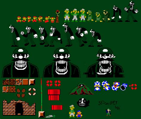 Luigi 85 Sprite Sheet Green Background By Sp0ngeyb0i On Deviantart