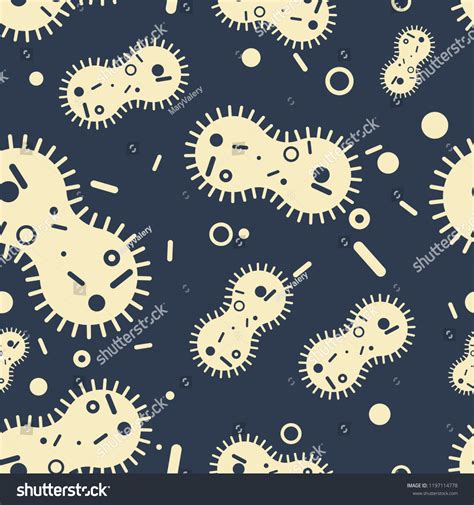 Virus Bacterium Pattern Seamless Microbe Background Stock Vector Royalty Free 1197114778