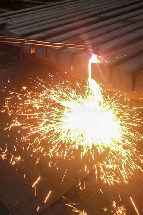 Metal Processing At The Factory The Machine Processes Metal Gas