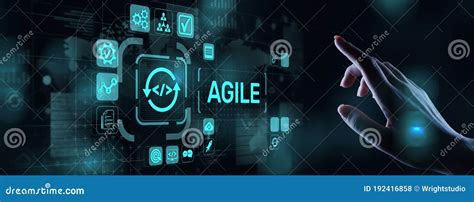 Agile Development Methodology Concept On Virtual Screen Technology