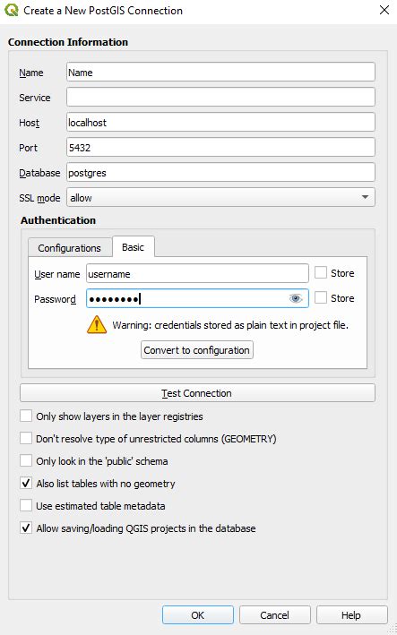 Spatial Database QGIS Set Master Password Geographic Information Systems Stack Exchange