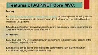 Introduction to ASP.NET Core MVC and the MVC Pattern.pptx | Web Development | Internet