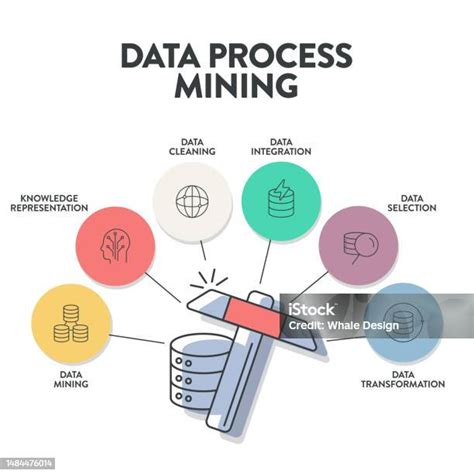 Vektor Presentasi Infografis Data Process Mining Memiliki Data Cleaning