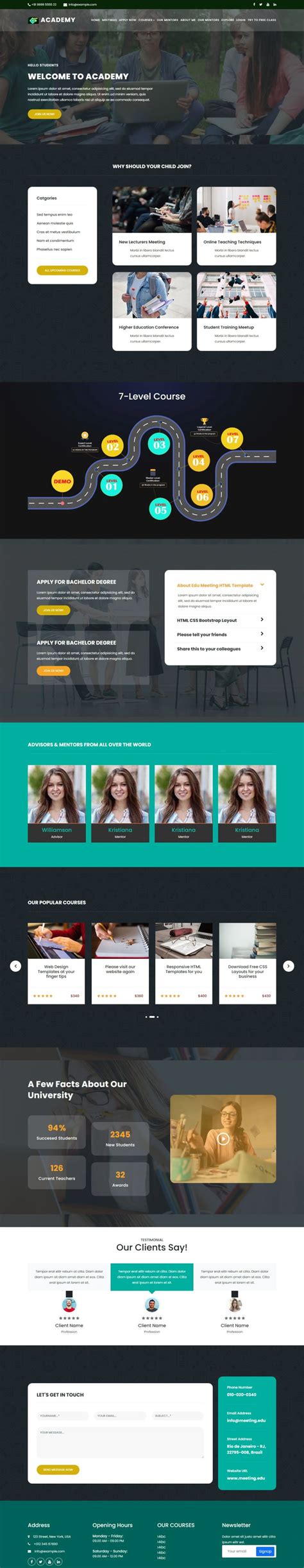 Academy Website Layout Using Html Css Javascript Adarsha Adhikary