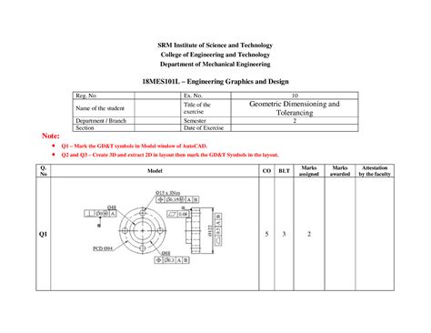 18mes101l Week 10 Questions Srm Institute Of Science And Technology College Of Engineering And