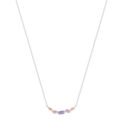 Colar Life Aurora Em Prata 925 Com Pedras Coloridas 45cm