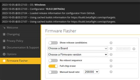 Firmware List Unavailable In Betaflight Configurator1090win64 Portable · Issue 3596