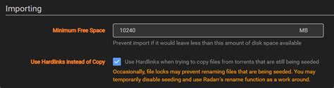 Import Fails Due To Free Space For Hardlink · Issue 8049 · Radarr
