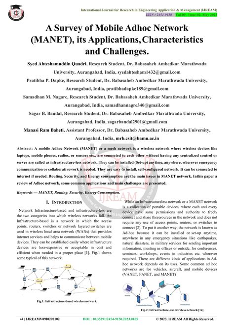 Pdf A Survey Of Mobile Adhoc Network Manet Its Applications Characteristics And Challenges