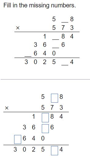 Solved Fill In The Missing Numbers Chegg