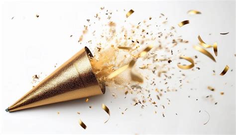 Exploding Party Popper On White Background Premium AI Generated Image
