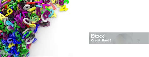 교육 수학 계산 개념입니다 흰색 배경 복사 공간 다채로운 인물 숫자 배너 3 차원 일러스트 레이 션 가능성에 대한 스톡 사진 및 기타 이미지 Istock