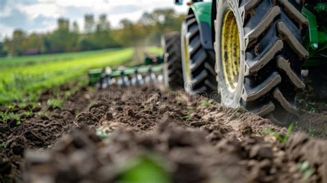 A Tractor Equipped With Ai Technology And Gps Mapping Efficiently Plows The Fields Taking Into