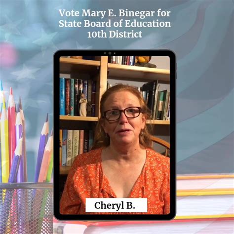 Vote Mary E Binegar For State Board Of Education 10th District