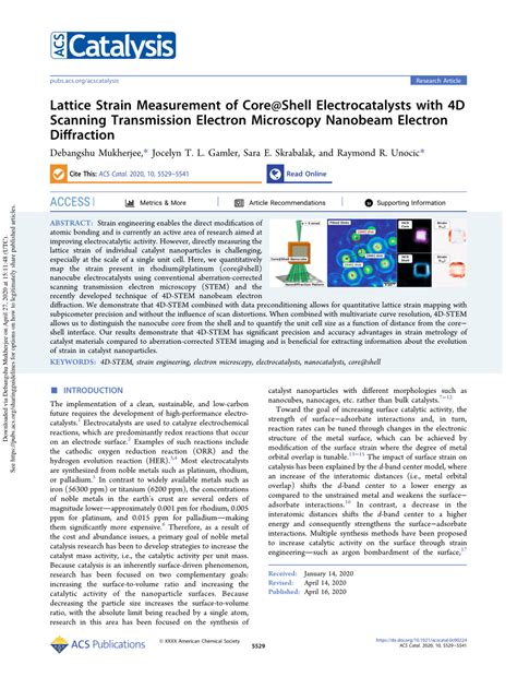 Pdf Lattice Strain Measurement Of Core Shell Electrocatalysts With 4d Scanning Transmission
