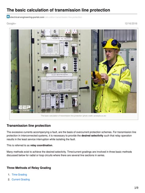The Basic Calculation Of Transmission Line Protection Download Free