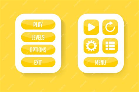Conjunto De Selección De Menú De Juego Para Rpg Y Juego De Aventura Menú De Juego Y Menú De