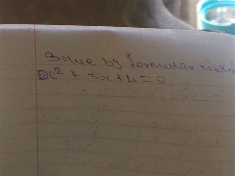 Solve By Formular Method 2x2 5x 4 Studyx