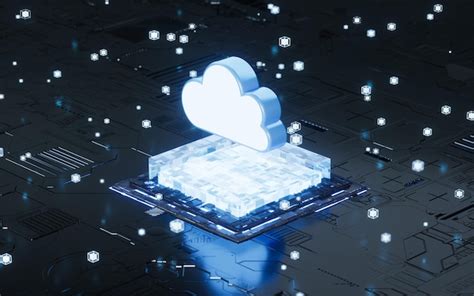 Premium Photo Cloud Computing And Electronic Chips Cloud Computing Technology D Rendering