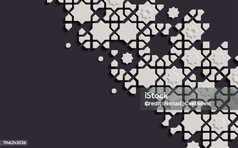 라마단 카림 이슬람 장식 검은 색과 모자이크의 흰색 세부 사항에 대 한 아랍어 아 라베 스크 디자인 인사말 카드 0명에 대한 스톡 벡터 아트 및 기타 이미지 Istock
