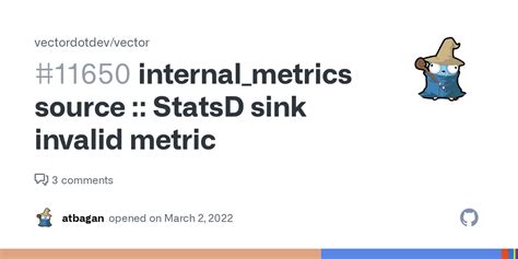 Internal Metrics Source StatsD Sink Invalid Metric Issue Vectordotdev Vector GitHub