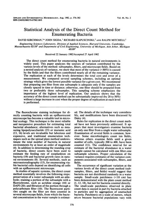 pdf statistical analysis of the direct count method for enumerating