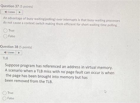 Solved An Advantage Of Busy Waitingpolling Over Interrupts