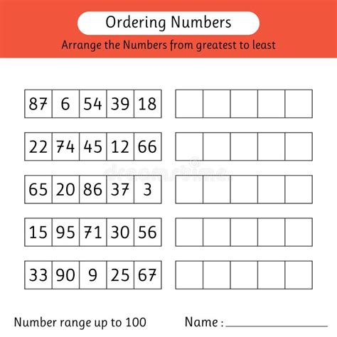 Ordering Numbers Worksheet Arrange The Numbers From Least To Greatest