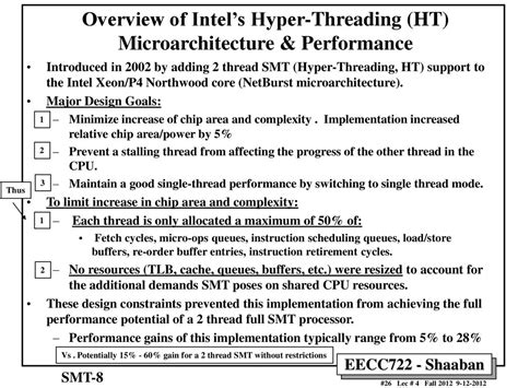smt issues smt 7 smt 8 smt 9 smt cpu performance gain potential ppt