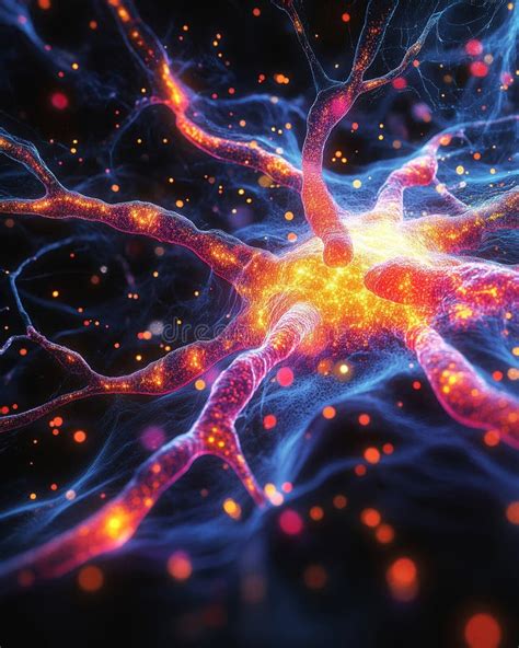 Neuro Mapping Visualization Of Neural Connections Revealing Vibrant Synapses Stock Image Image