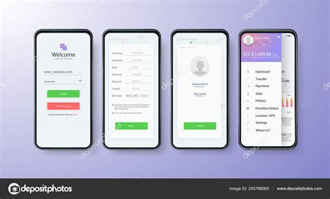 App Ui Kit For Responsive Mobile App Or Website With Different Gui