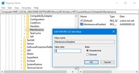 windows automatic maintenance run stop disable schedule