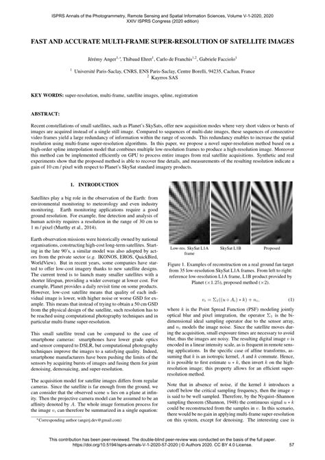 PDF FAST AND ACCURATE MULTI FRAME SUPER RESOLUTION OF SATELLITE IMAGES