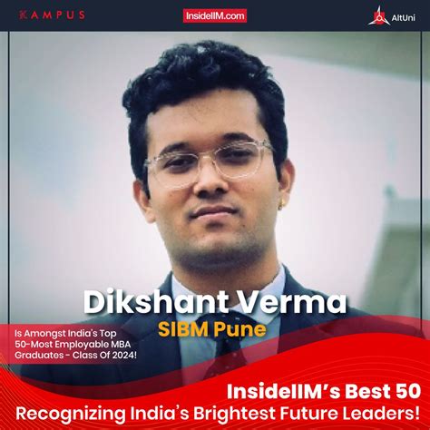 Yogesh Verma On Linkedin Best 50 Dikshant Verma Sibm Pune Indias Most Employable Mba