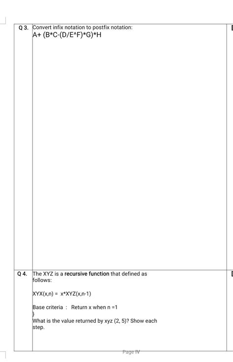 Solved Q3 Convert Infix Notation To Postfix Notation A