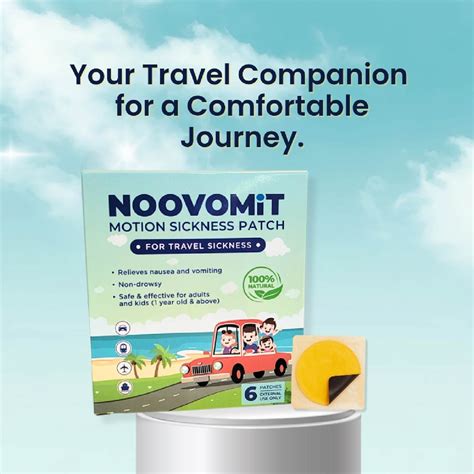 Noovomit Motion Sickness Patch Reduce Symptoms Like Nausea Vomiting 6s Vitamins