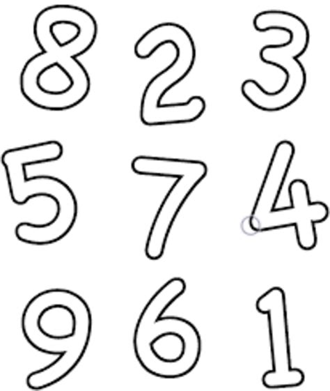 Coloriage Facile Numéro Un à Numéro Neuf Dessin Gratuit à Imprimer