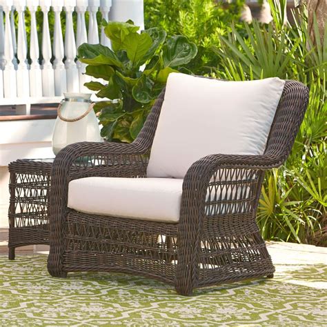 Birch Lane Rosemead Wicker Chair With Sunbrella® Cushions