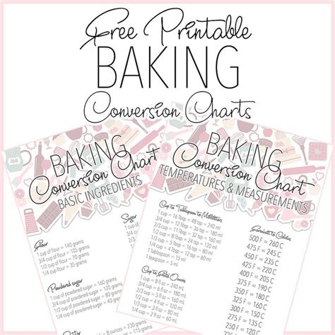 Free Printable Baking Conversion Charts The Cottage Market Baking