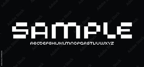 Abstract Bit Game Pixel Font Geometric Type Abstract Computer Typeface English Alphabet