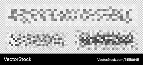 Set Of Censor Blur Textures Gray Pixel Mosaic Vector Image
