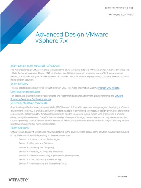 Vmware Advanced Design Exam Guide Pdf Virtual Machine V Mware