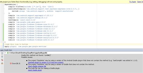 Android Gradle Error With Google Firebase Firebase Auth Compile Stack Overflow